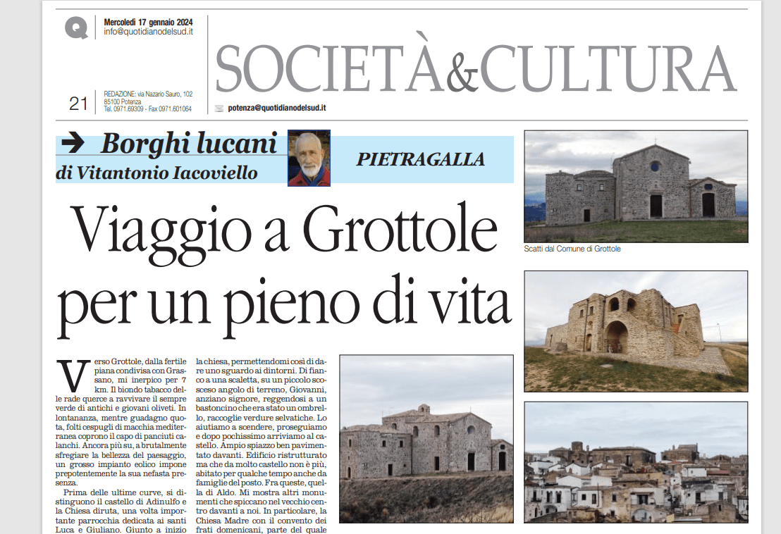 Vitantonio Iacoviello sul borgo di Grottole
